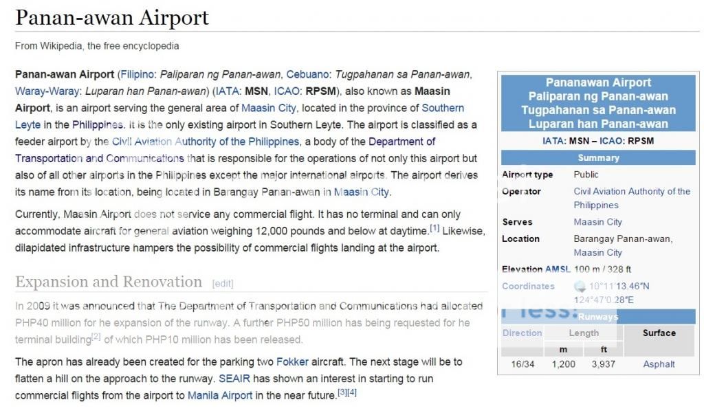 RPSM | Panan-awan (Maasin) Airport | Southern Leyte | SkyscraperCity Forum